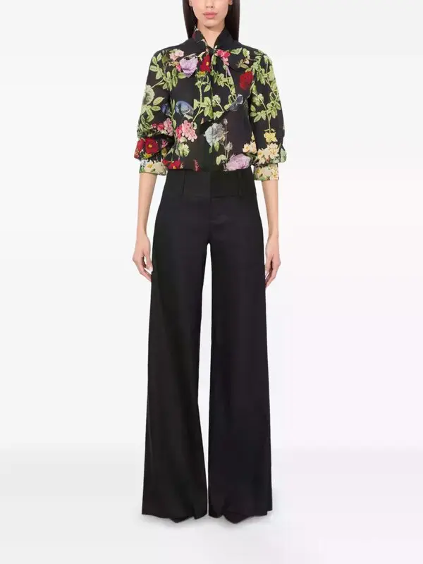 Alice + Olivia Lloyd Floral-print Shirt - Black