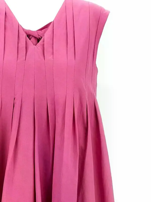 Max Mara Pleated Midi Dress With Bow Detail