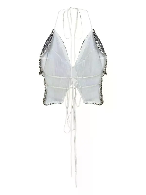 ROOM76 Embellished Butterfly Crop Top