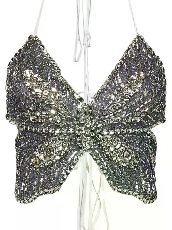 ROOM76 Embellished Butterfly Crop Top