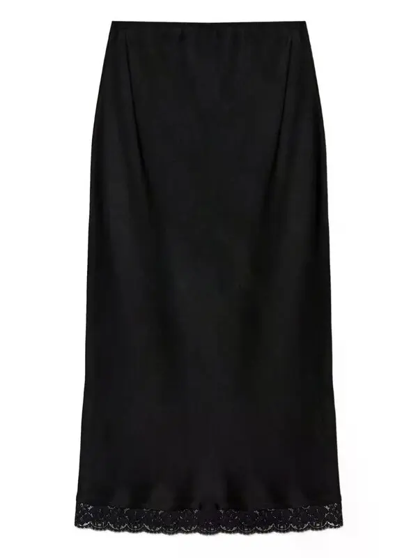 Victoria Beckham Pencil Skirt With Lace Trim