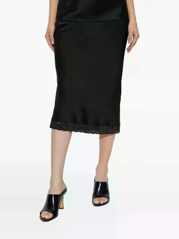 Victoria Beckham Pencil Skirt With Lace Trim