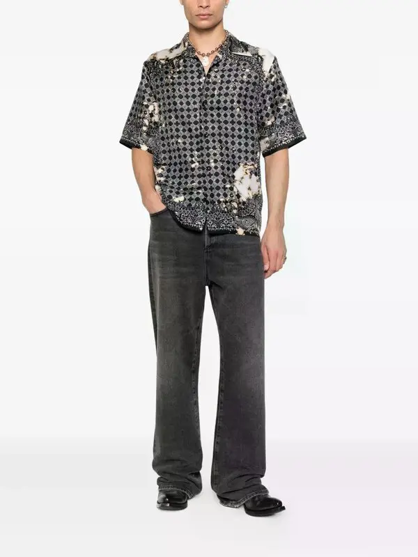 Amiri Silk Bandana-print Shirt - Black