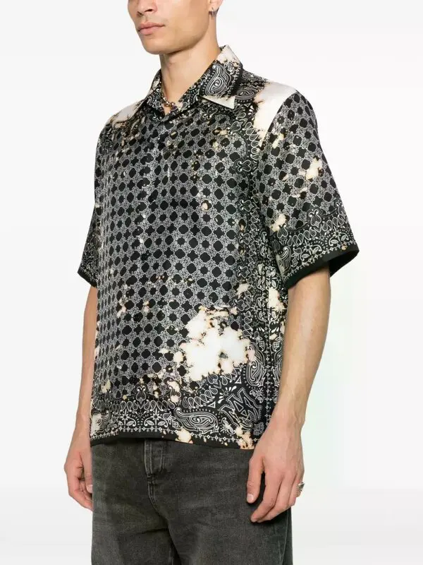 Amiri Silk Bandana-print Shirt - Black