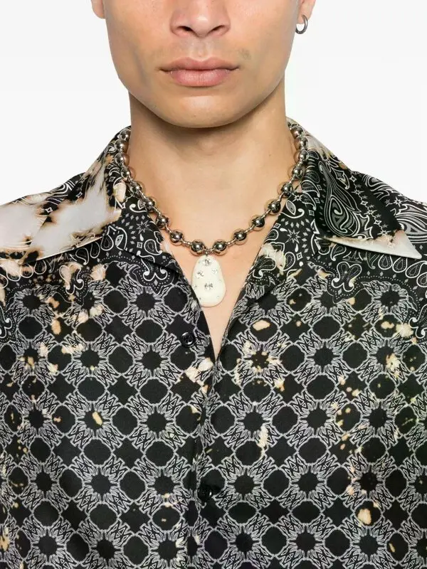 Amiri Silk Bandana-print Shirt - Black