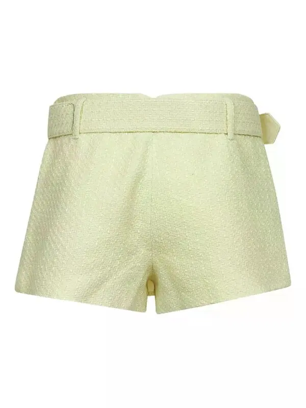 SELF-PORTRAIT Belted Shorts - Yellow