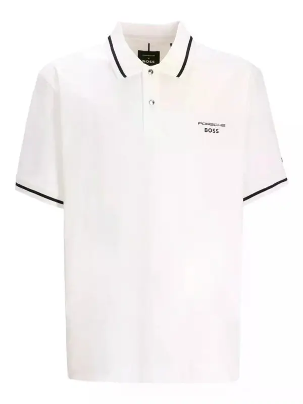 BOSS Contrasting-trim Polo Shirt - White
