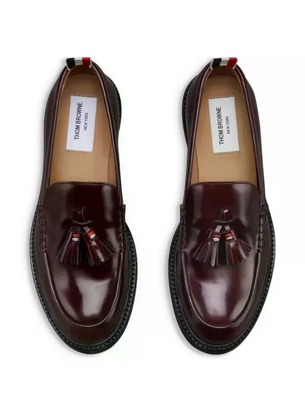 Thom Browne Polished Calf Tassel Loafers - Red