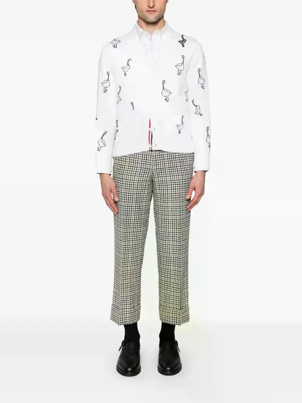 Thom Browne Embroidered-motif Shirt - Neutrals