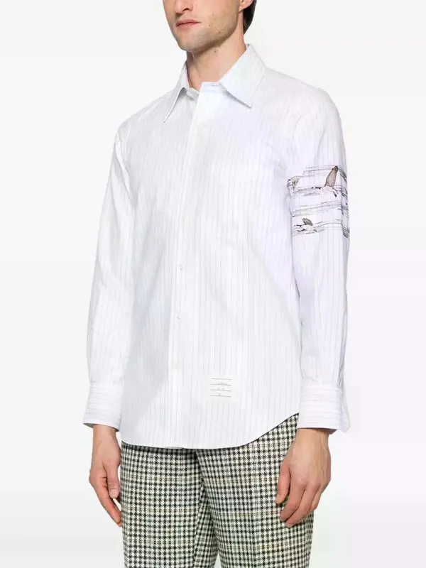 Thom Browne Embroidered-motif Shirt - Neutrals
