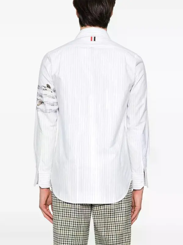 Thom Browne Embroidered-motif Shirt - Neutrals
