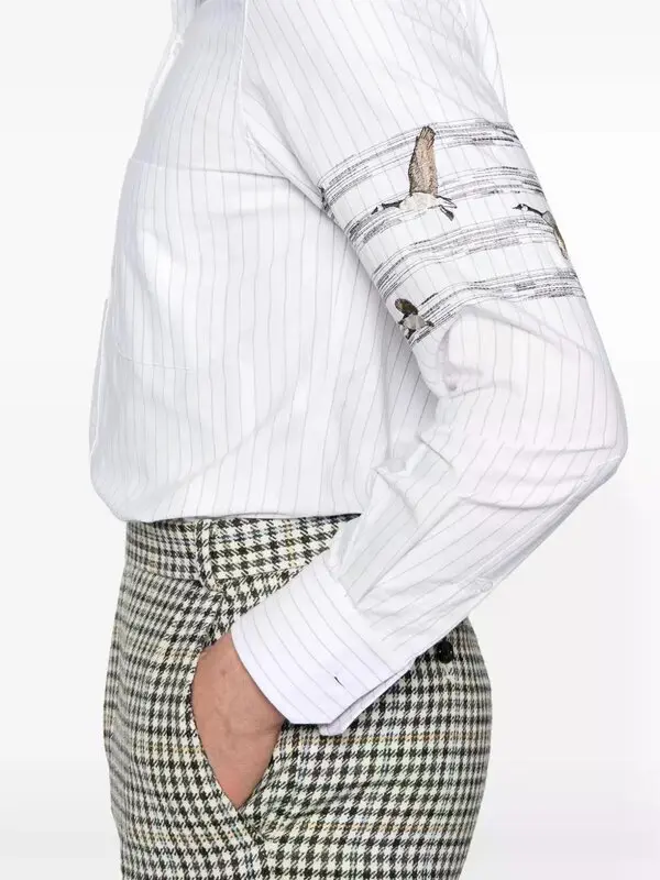 Thom Browne Embroidered-motif Shirt - Neutrals