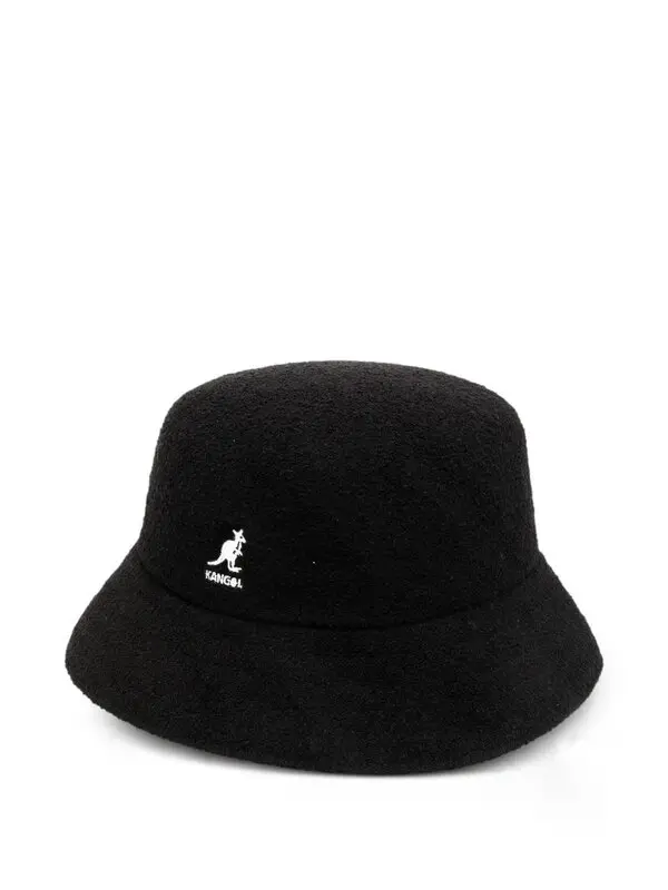 KANGOL Logo-embroidered Bucket Hat - Black