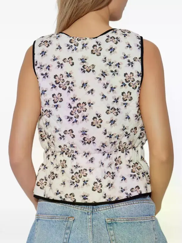 Munthe Floral-print Cropped Gilet