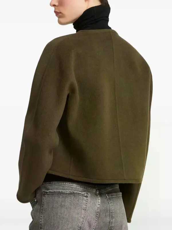 YVES SALOMON Leather Trim-detailing Jacket - Green
