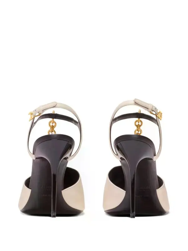 Balmain Leather Heeled Sandals - Neutrals