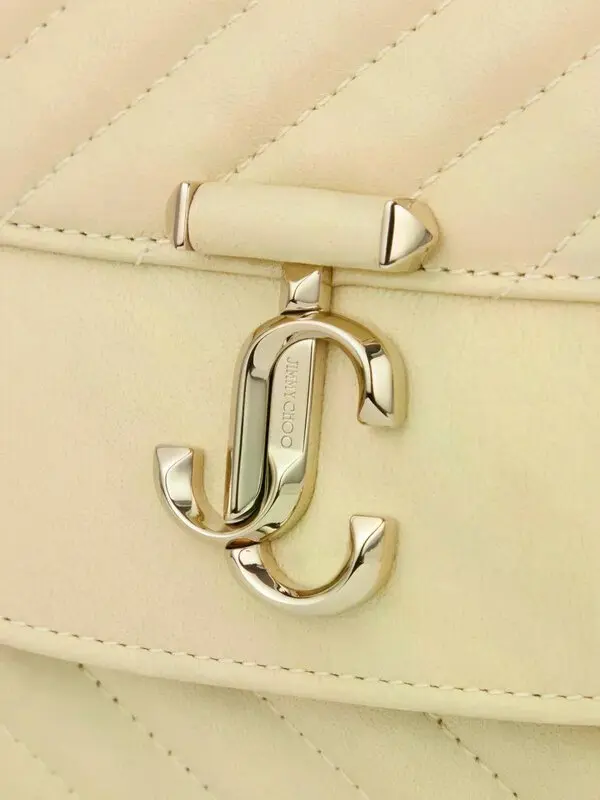 JIMMY CHOO Avenue Curve Quilted Shoulder Bag - Neutrals