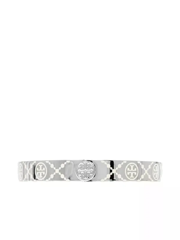 Tory Burch Logo-engraved Bracelet - Silver