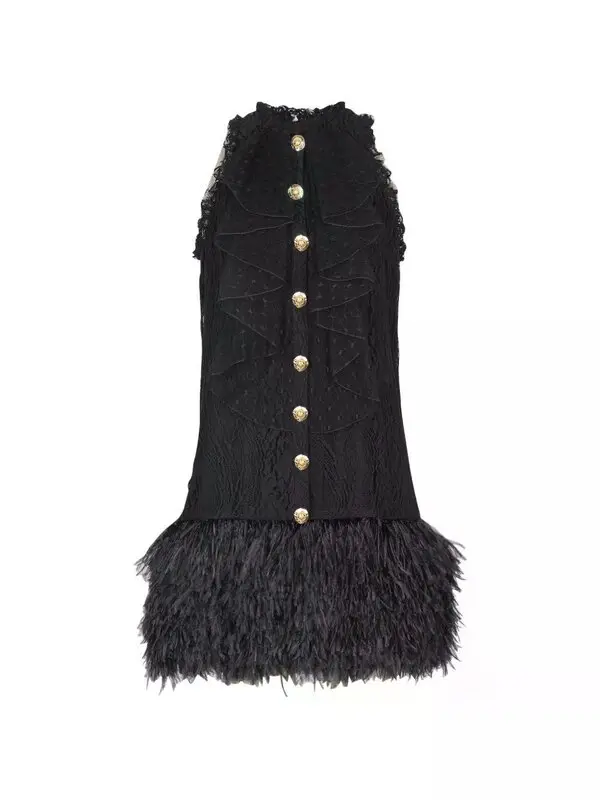 Balmain Lace-embellished Dress - Black