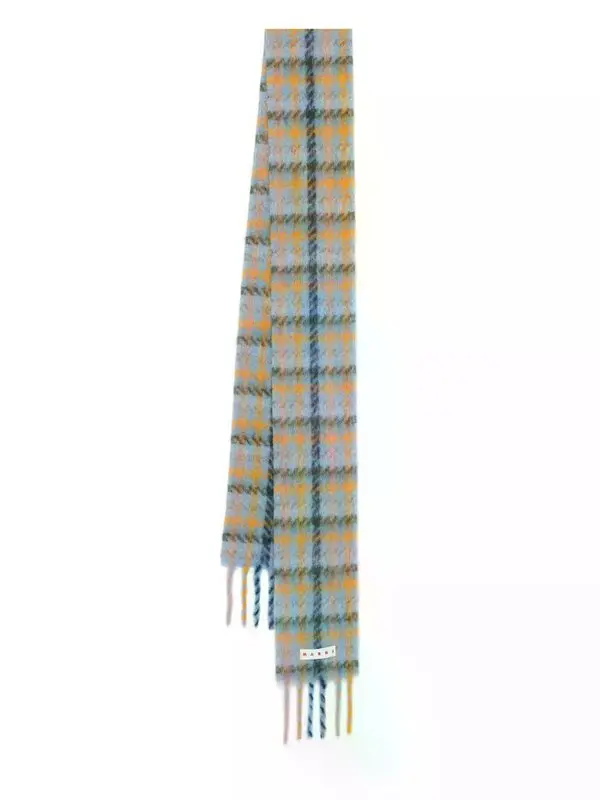 Marni Checked Scarf - Blue