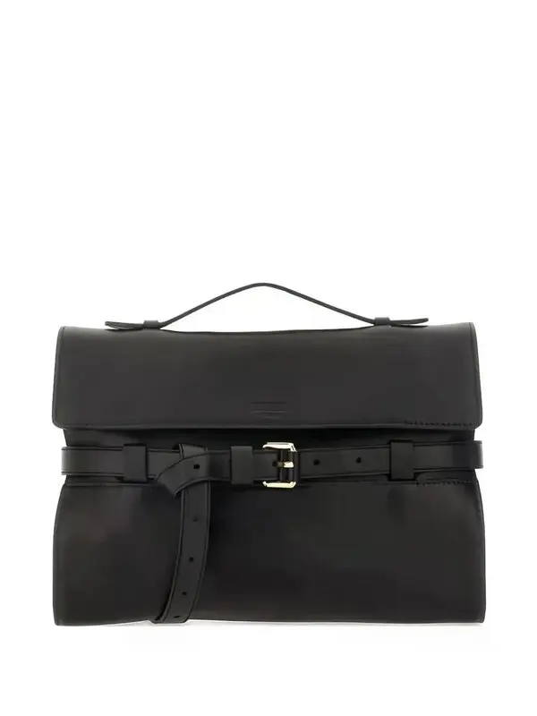 Moschino Belted Leather Tote - Black