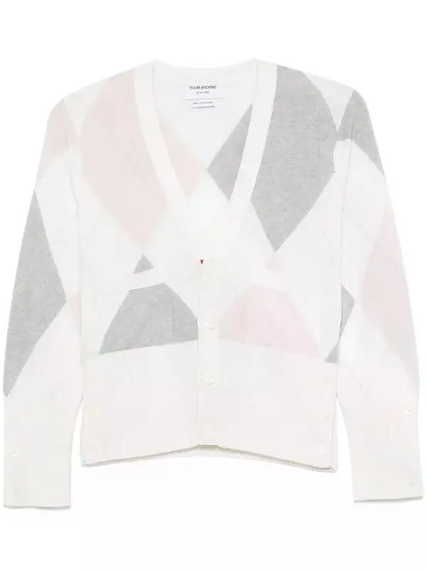 Thom Browne Argyle-intarsia Cashmere Jumper - White