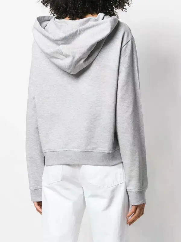 Moschino Logo Heart Print Hoodie - Grey