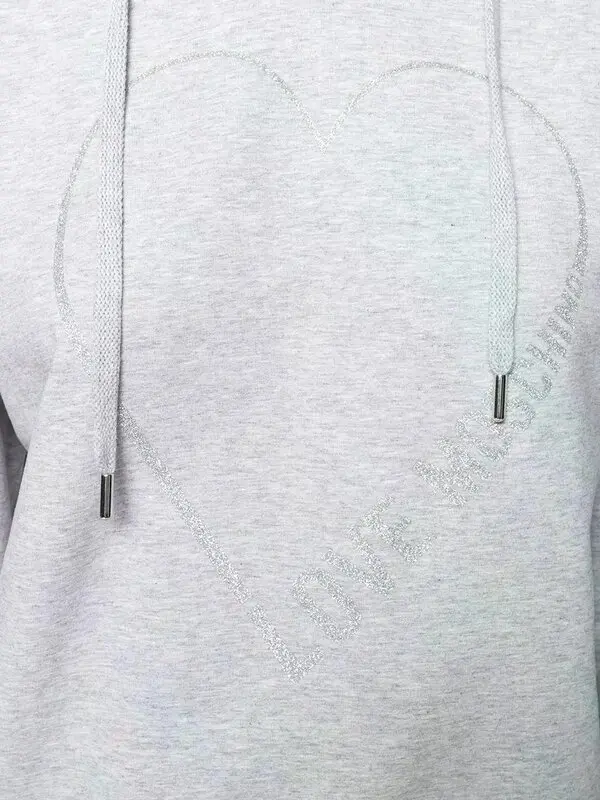 Moschino Logo Heart Print Hoodie - Grey