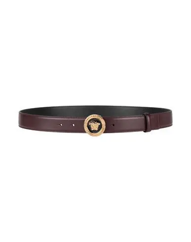Versace Calfskin Belt With Medusa Buckle - Red