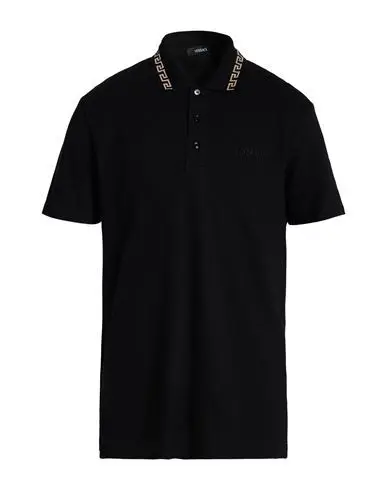 Versace Polo Shirt Size Cotton, Polyester, Metallic Polyester, Polyamide - Black