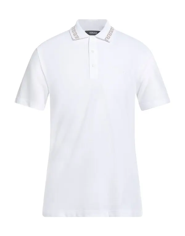 Versace Polo Shirt Size Cotton, Polyester, Metallic Polyester, Polyamide - White