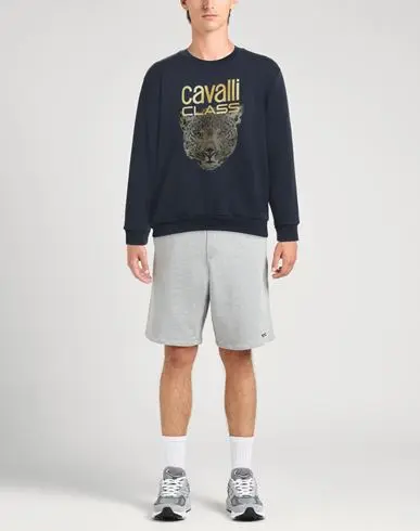 Roberto Cavalli Sweatshirt In Polyester And Cotton - Navy