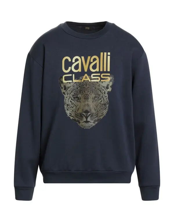 Roberto Cavalli Sweatshirt In Polyester And Cotton - Navy