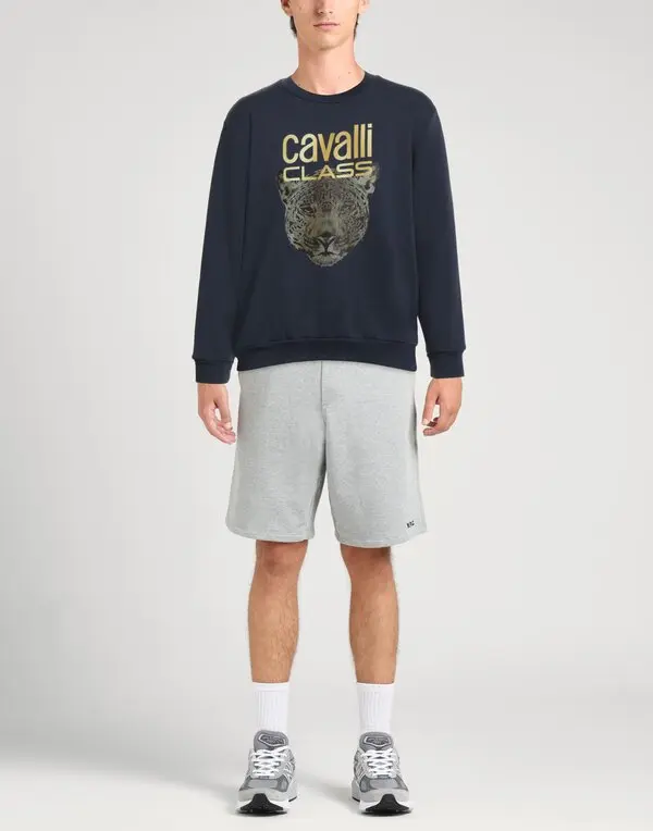 Roberto Cavalli Sweatshirt In Polyester And Cotton - Navy
