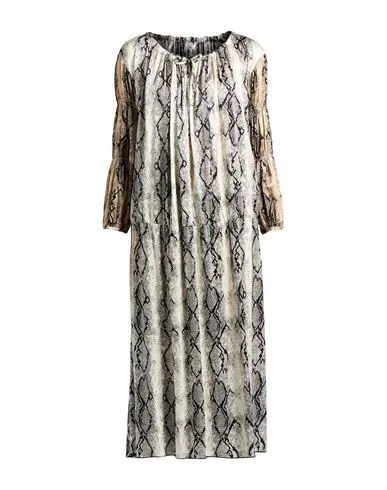 Liviana Conti Midi Dress With Snakeskin Print - Cream