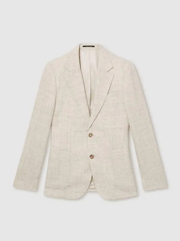 REISS Bloomfield Linen-cotton Single-breasted Suit Blazer Slim-fit