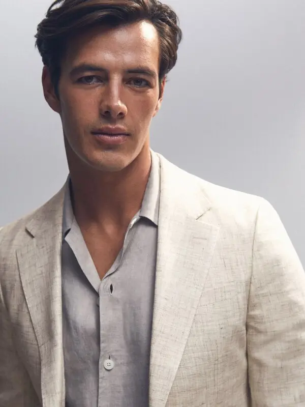 REISS Bloomfield Linen-cotton Single-breasted Suit Blazer Slim-fit