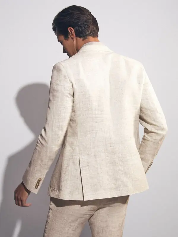 REISS Bloomfield Linen-cotton Single-breasted Suit Blazer Slim-fit
