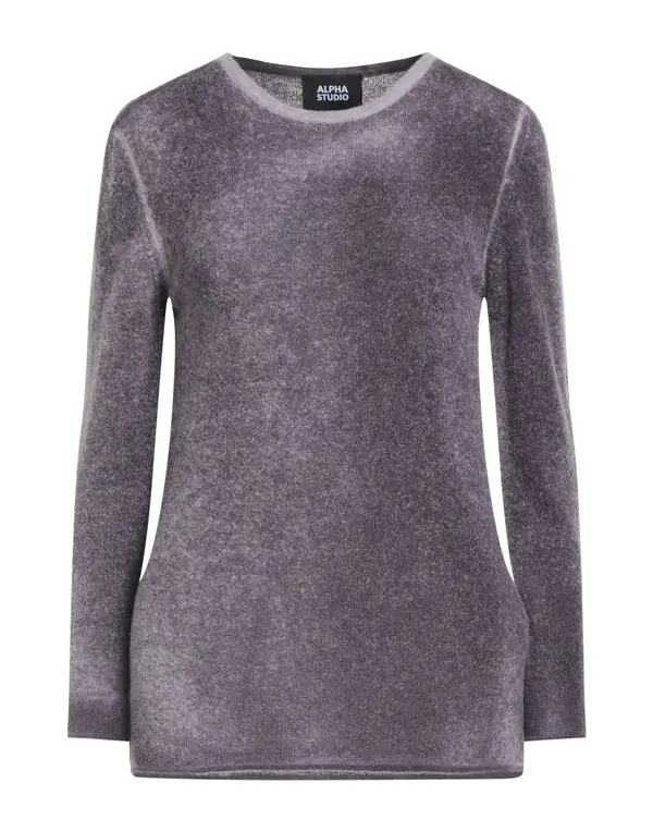 Alpha Studio Sweater In Baby Alpaca Wool Blend