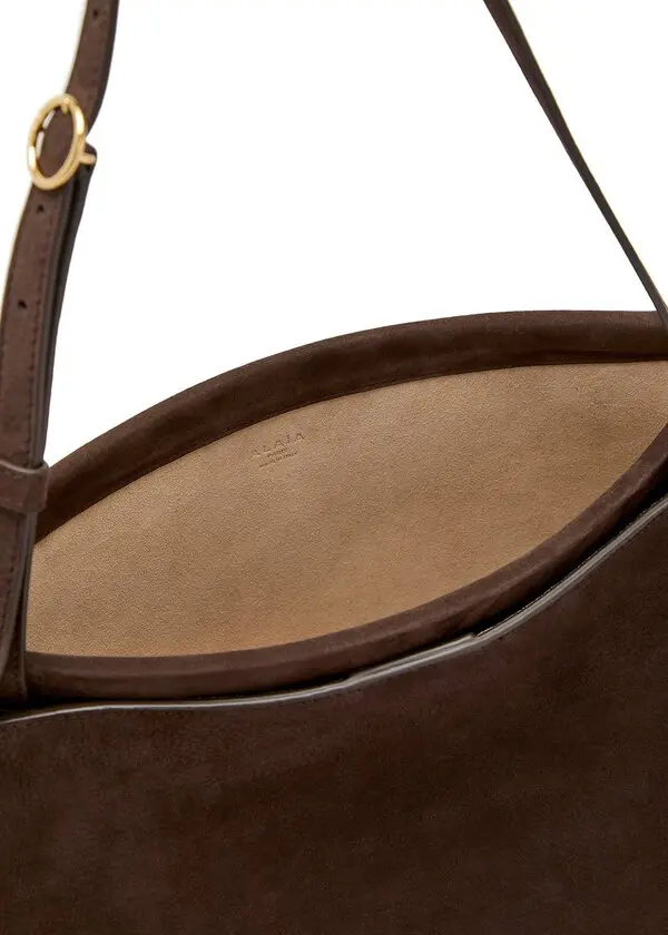 Alaïa Nubuck Shoulder Bag - Chocolate