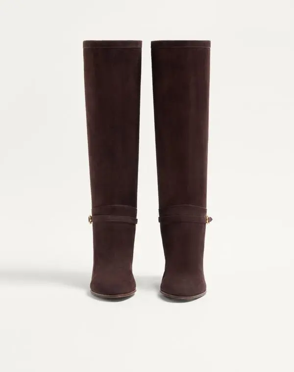 Valentino Garavani Pattie Crust Leather Boots - Brown