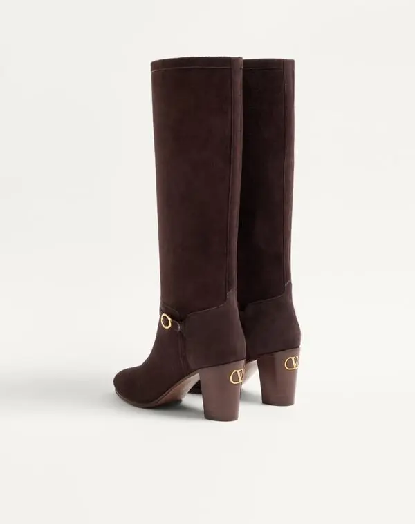 Valentino Garavani Pattie Crust Leather Boots - Brown