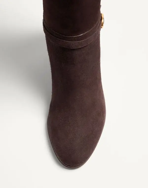 Valentino Garavani Pattie Crust Leather Boots - Brown