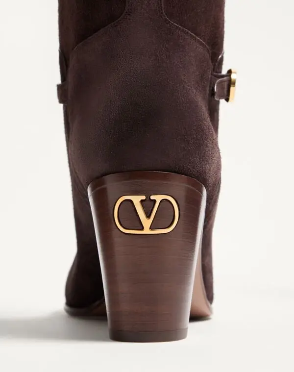Valentino Garavani Pattie Crust Leather Boots - Brown