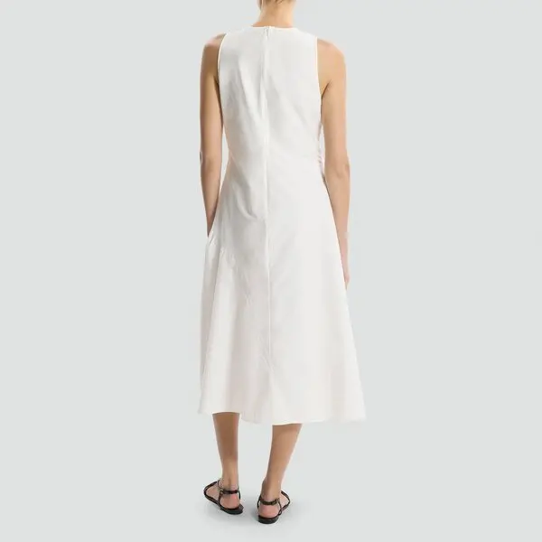 Theory Asymmetrical Ruched Midi Dress - White