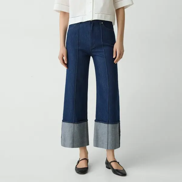 Theory Cuffed Relaxed Denim Pant