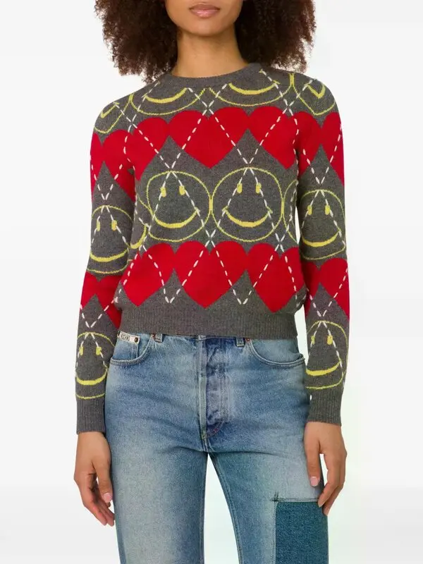 Moschino Smiley Face-patterned Sweater - Grey