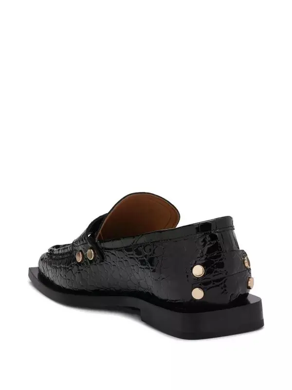 GANNI Square-toe Loafers - Black