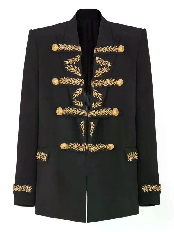 Balmain Embroidered Jacket Black Editorialist