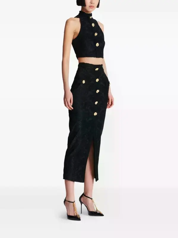 Balmain Patterned Jacquard Skirt
